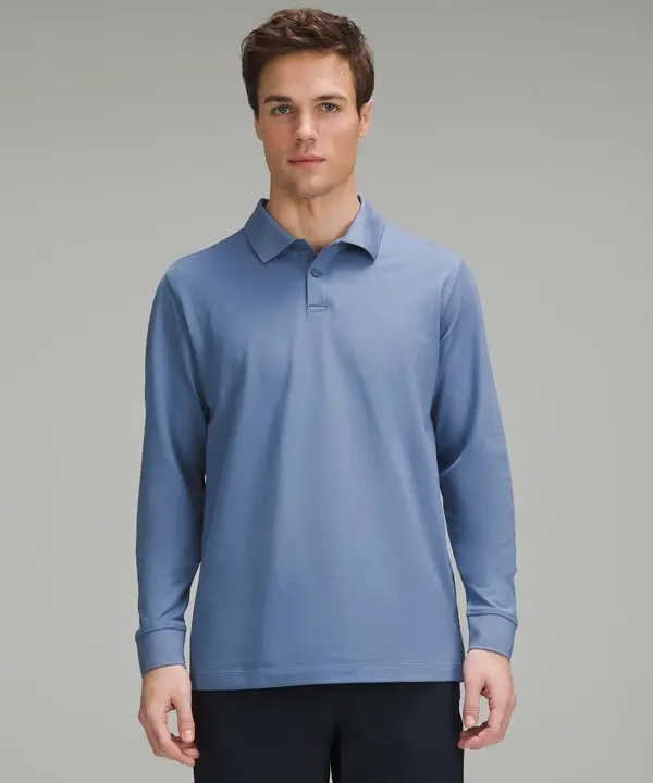 Lululemon Classic-Fit Pique Long-Sleeve Polo Shirt - Oasis Blue